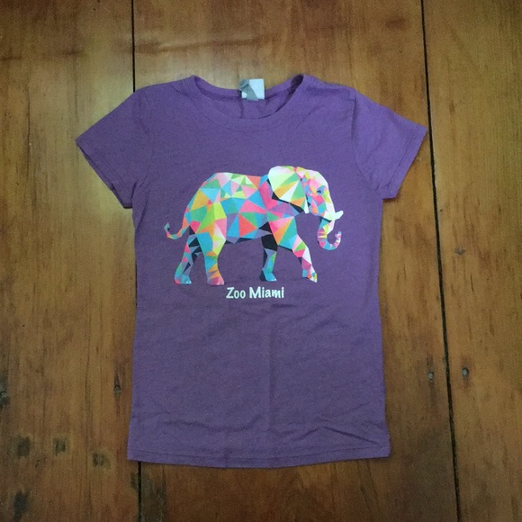 zoo Miami | Shirts & Tops | Zoo Miami Purple Elephant Tshirt | Poshmark